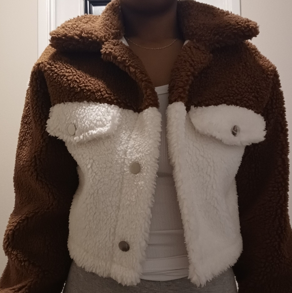 SHEIN | Jackets & Coats | Cropped Teddy Jacket | Poshmark